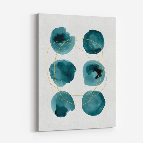 Blue Abstract Circles Wall Art