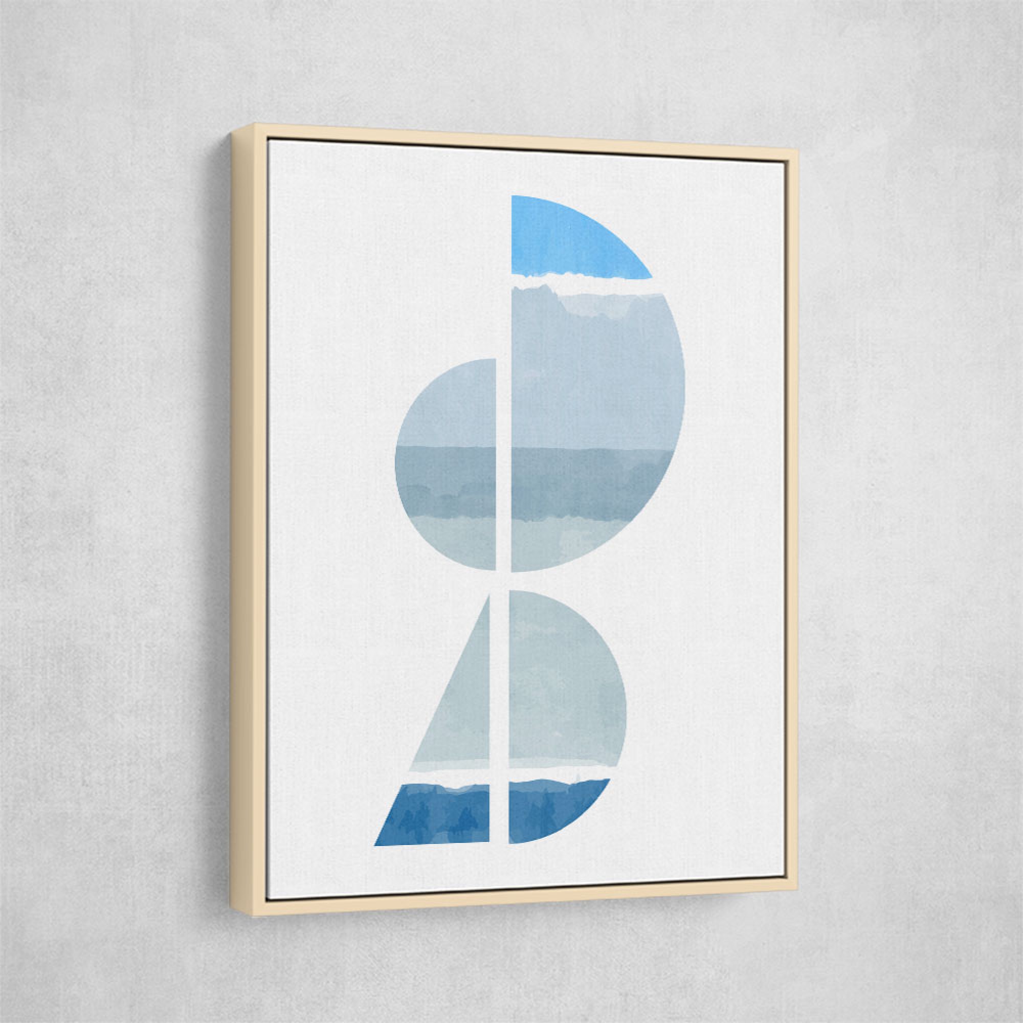 Abstract Shapes In Blue and Grey Wall Art