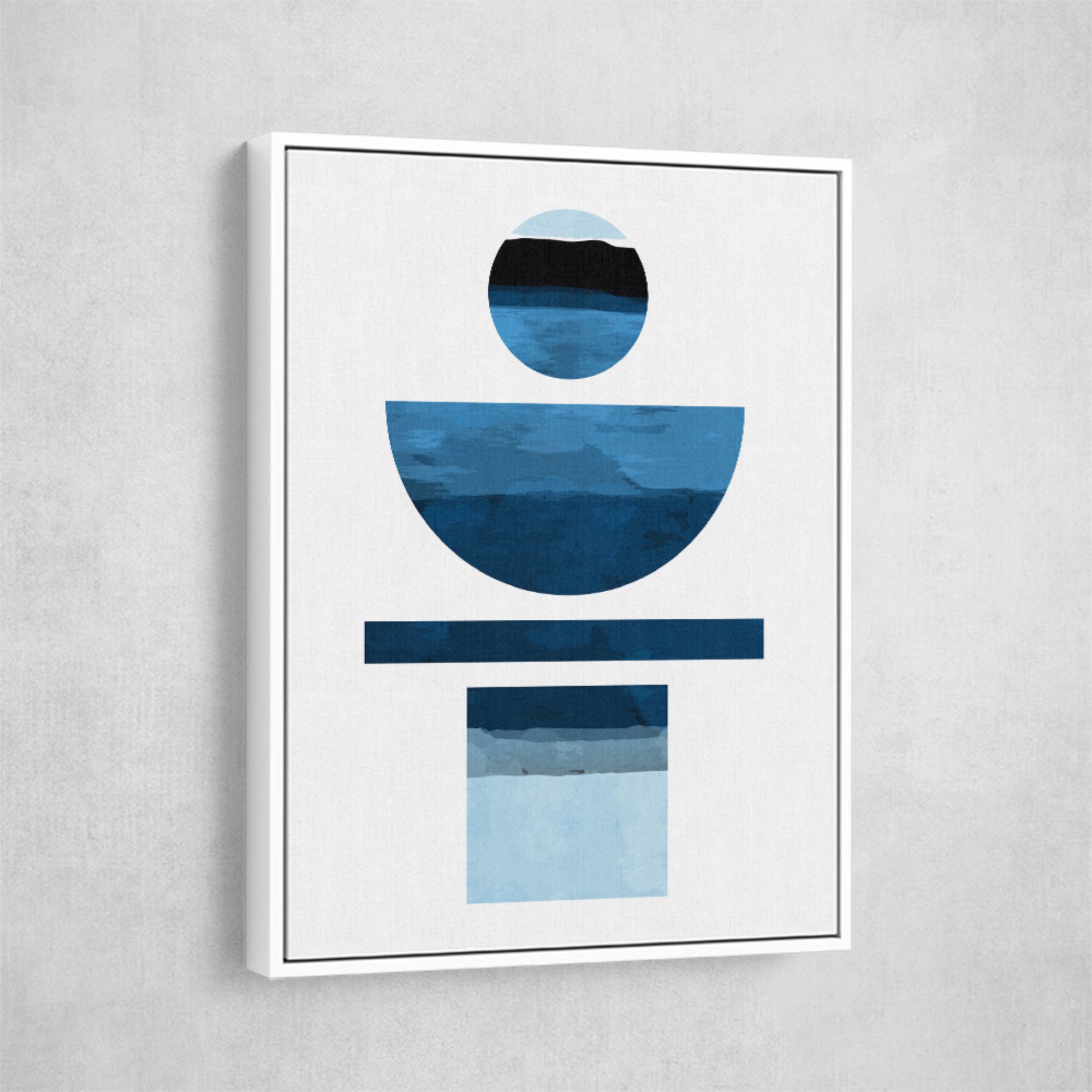 Abstract Shapes In Blue Wall Art