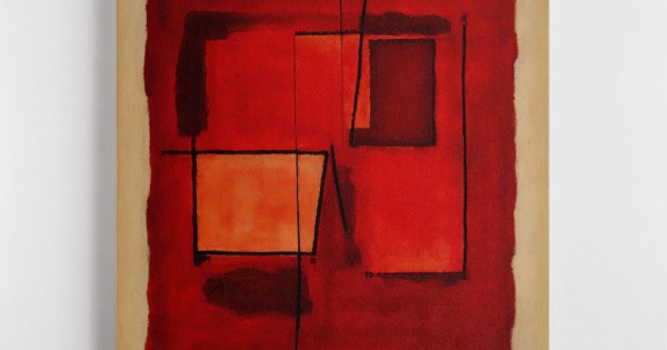 Red Abstract Squares In Rothko Style Wall Art