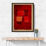 Red Abstract Squares In Rothko Style Wall Art