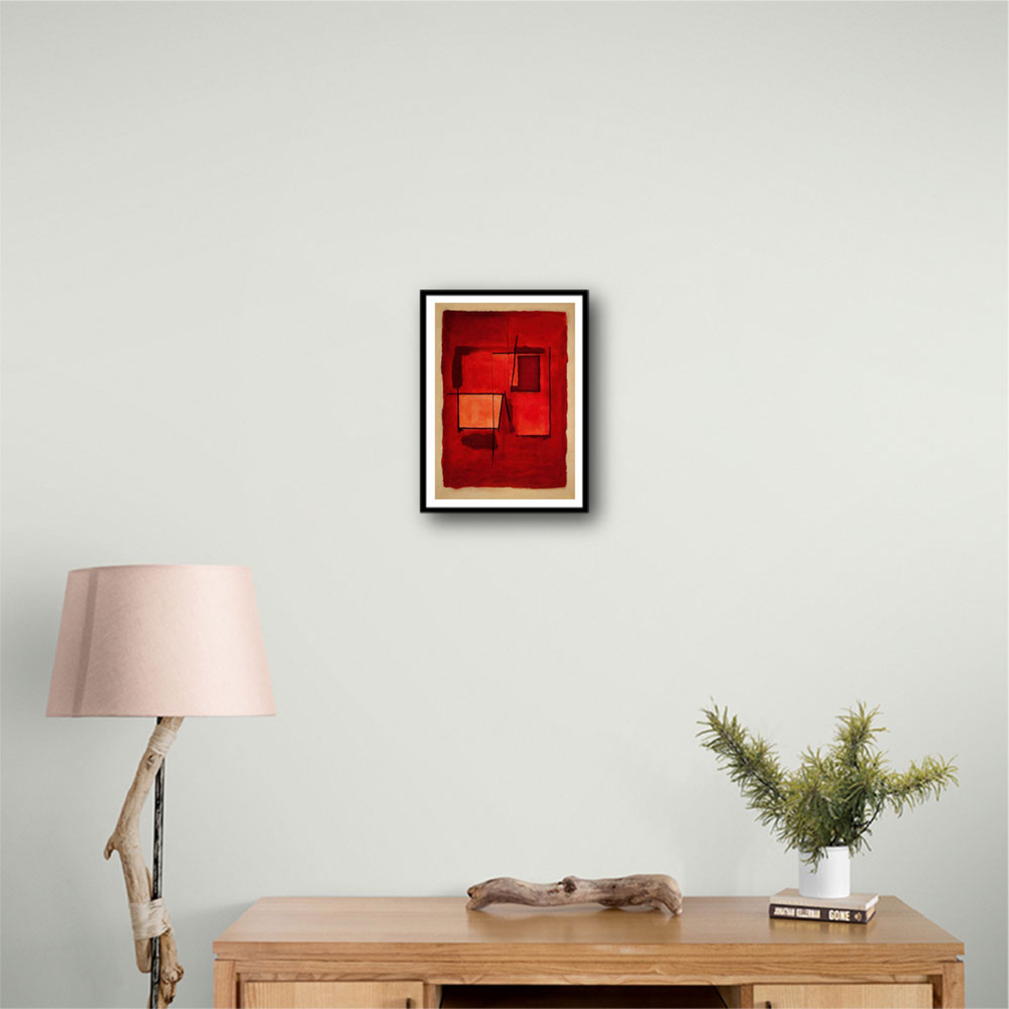 Red Abstract Squares In Rothko Style Wall Art
