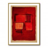 Red Abstract Squares In Rothko Style Wall Art