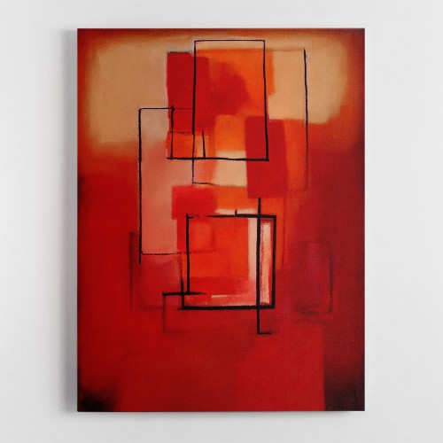 Two Abstract Red Squares In Rothko Style Wall Art