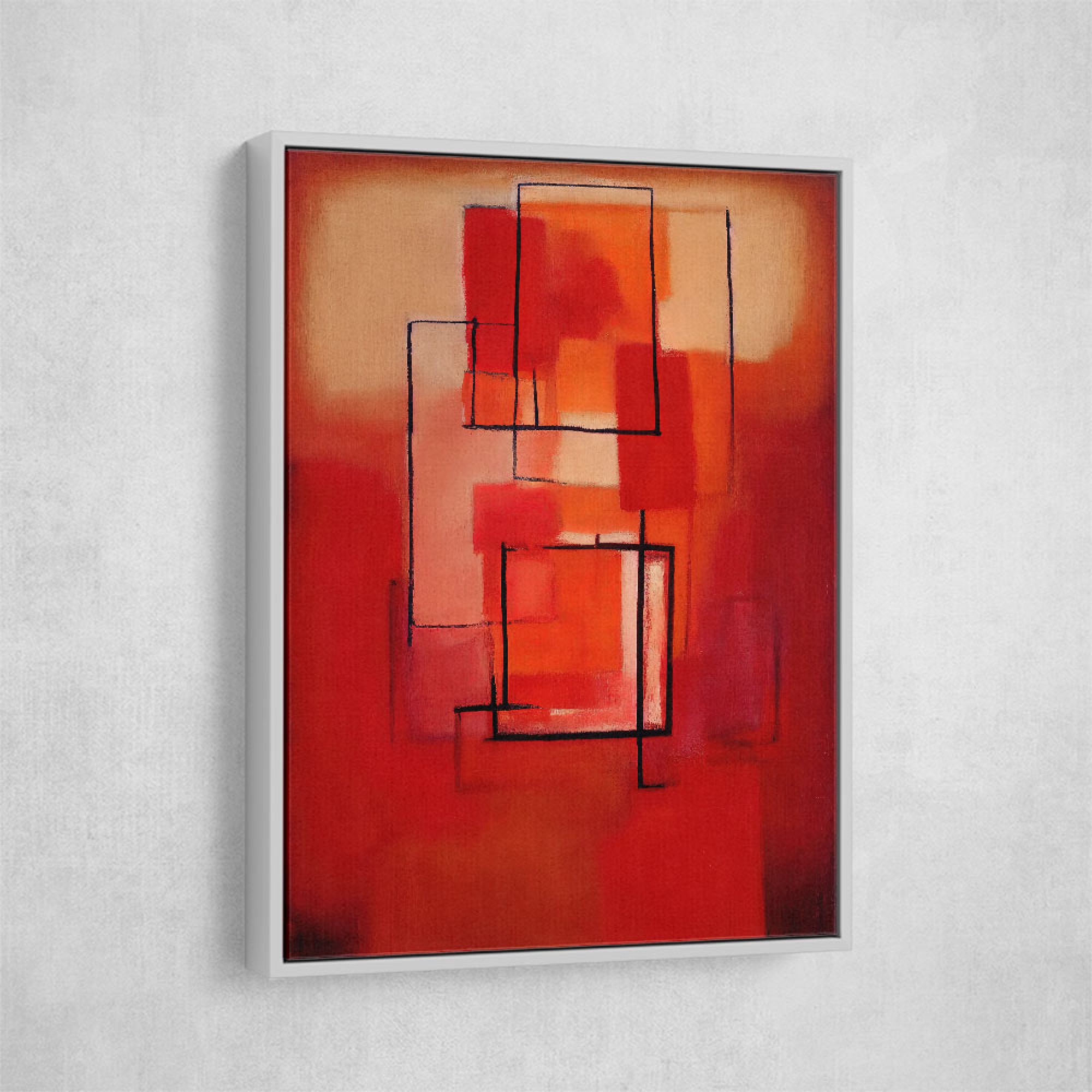 Red Abstract Squares In Rothko Style 2 Wall Art