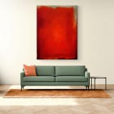 Red Abstract Square In Rothko Style Wall Art