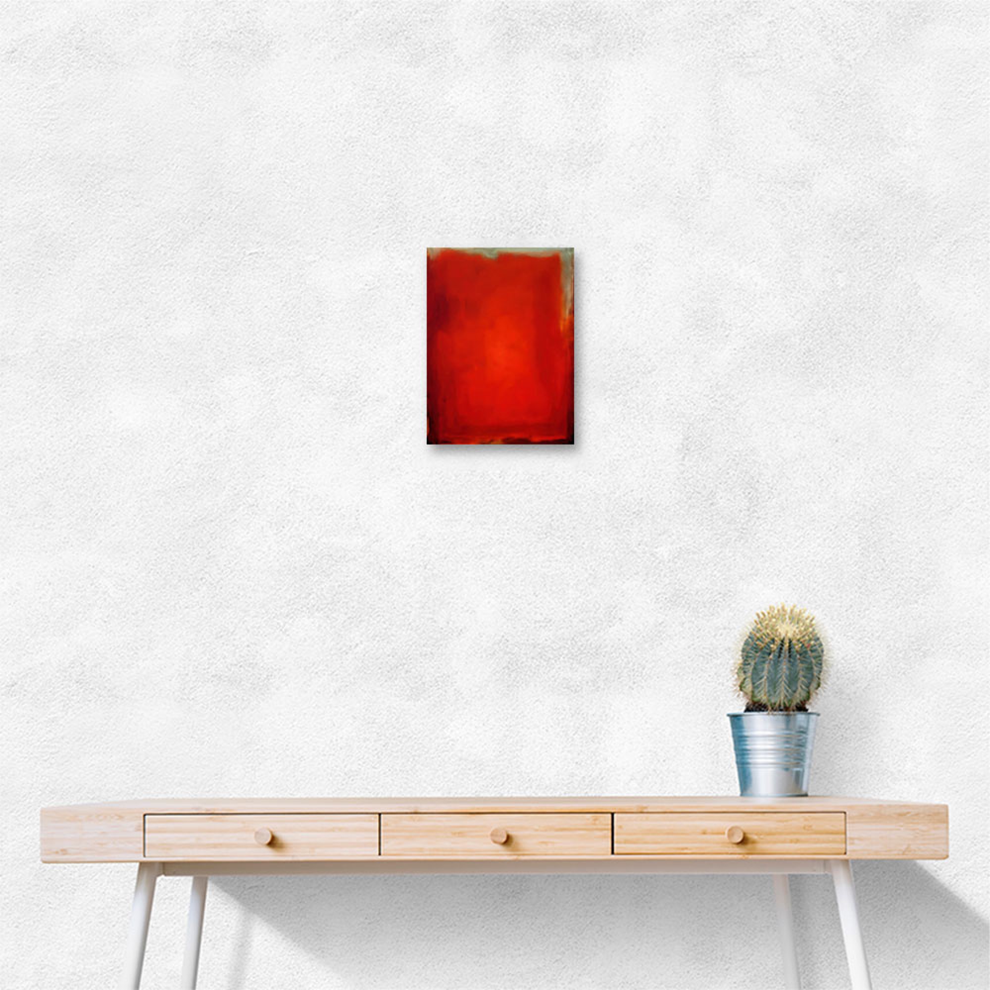 Red Abstract Square In Rothko Style Wall Art