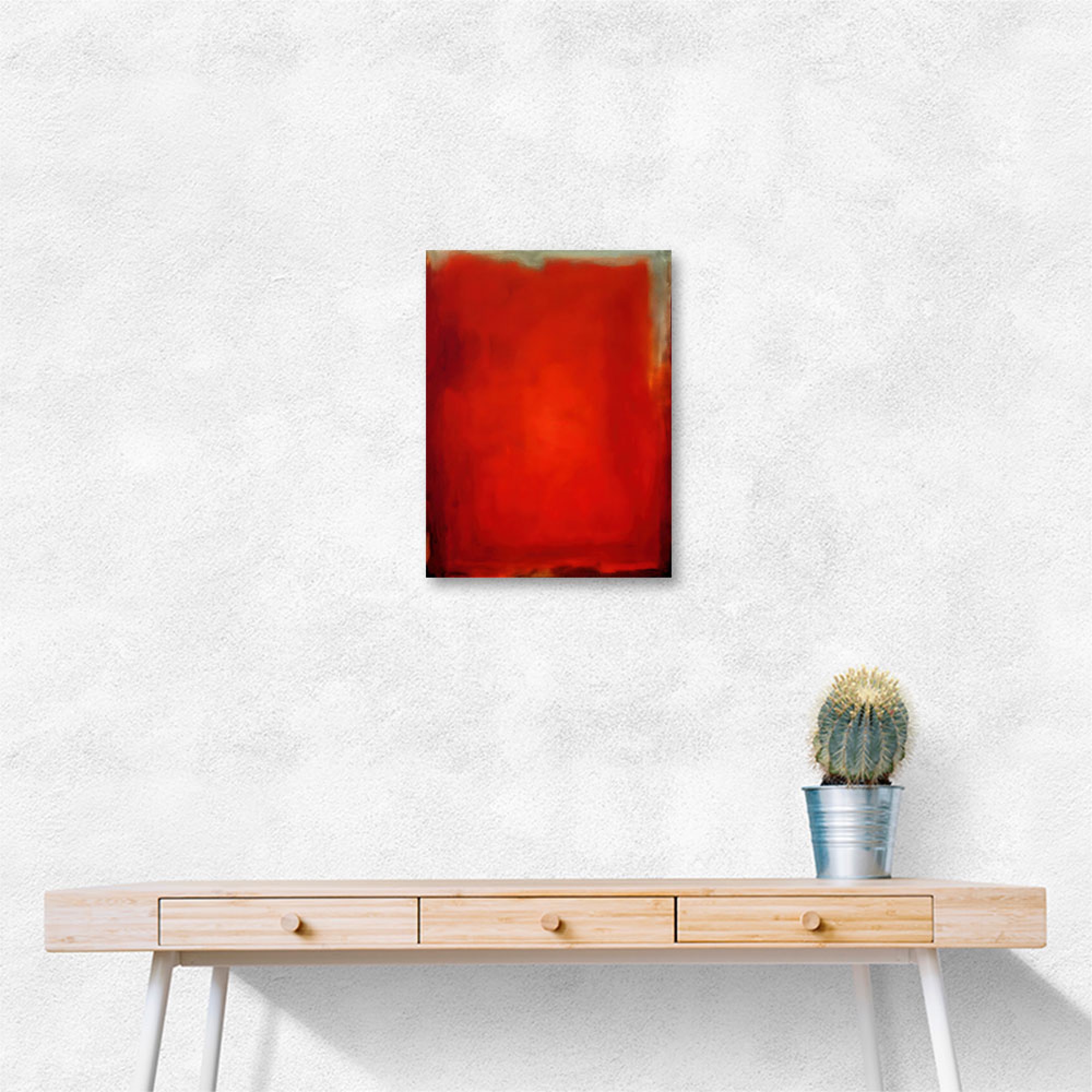 Red Abstract Square In Rothko Style Wall Art