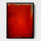 Red Abstract Square In Rothko Style Wall Art