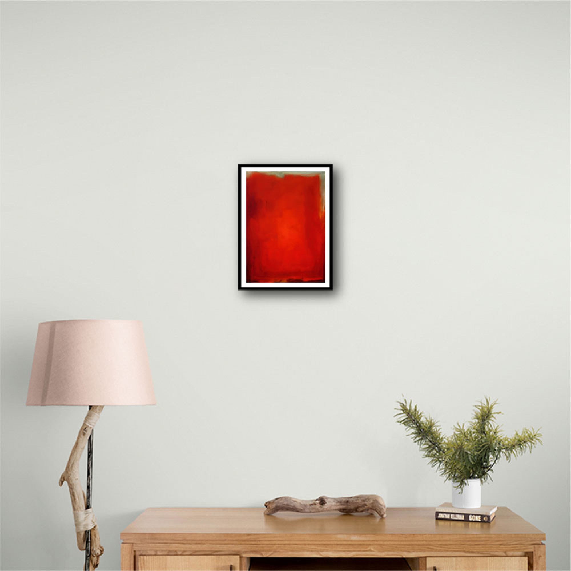 Red Abstract Square In Rothko Style Wall Art