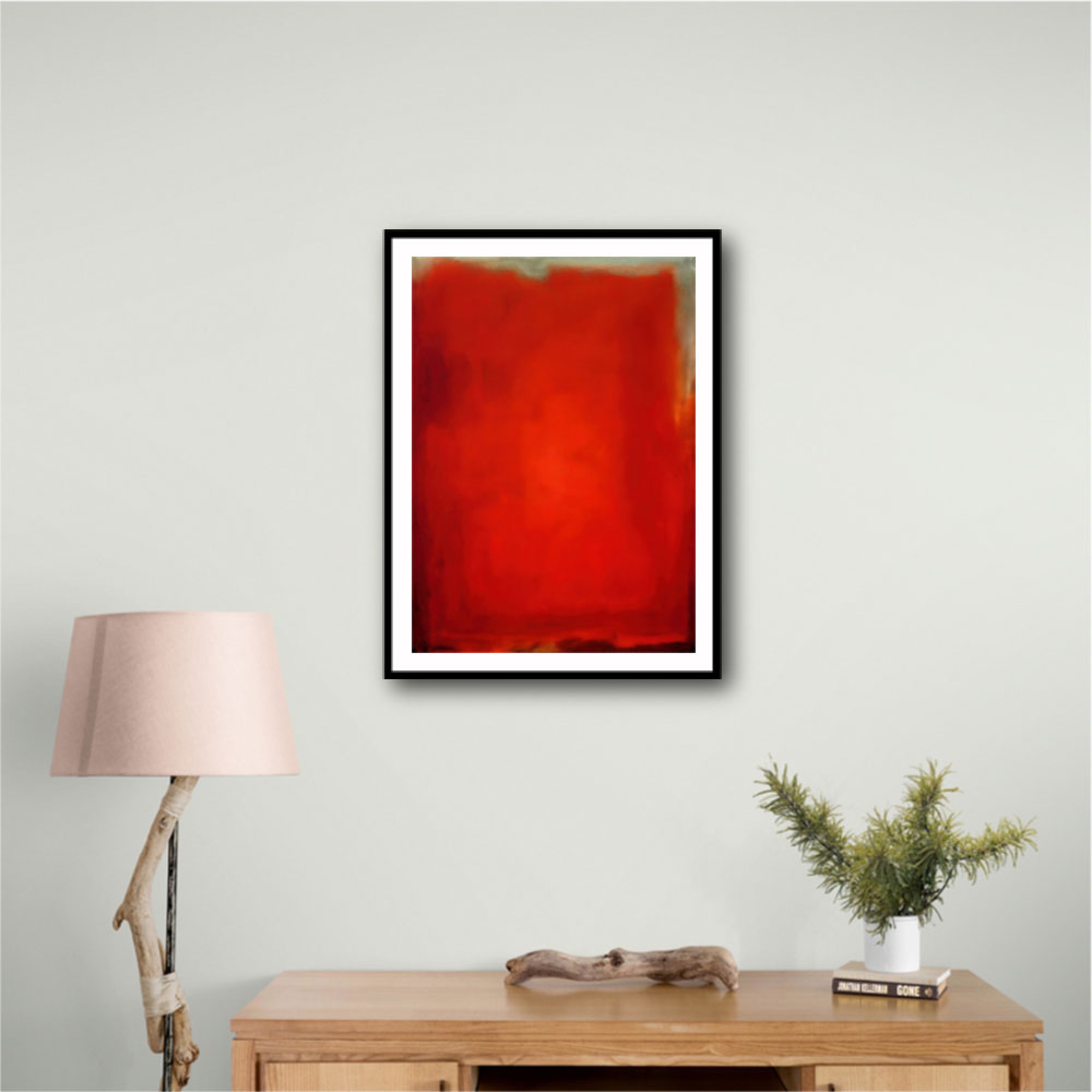 Red Abstract Square In Rothko Style Wall Art