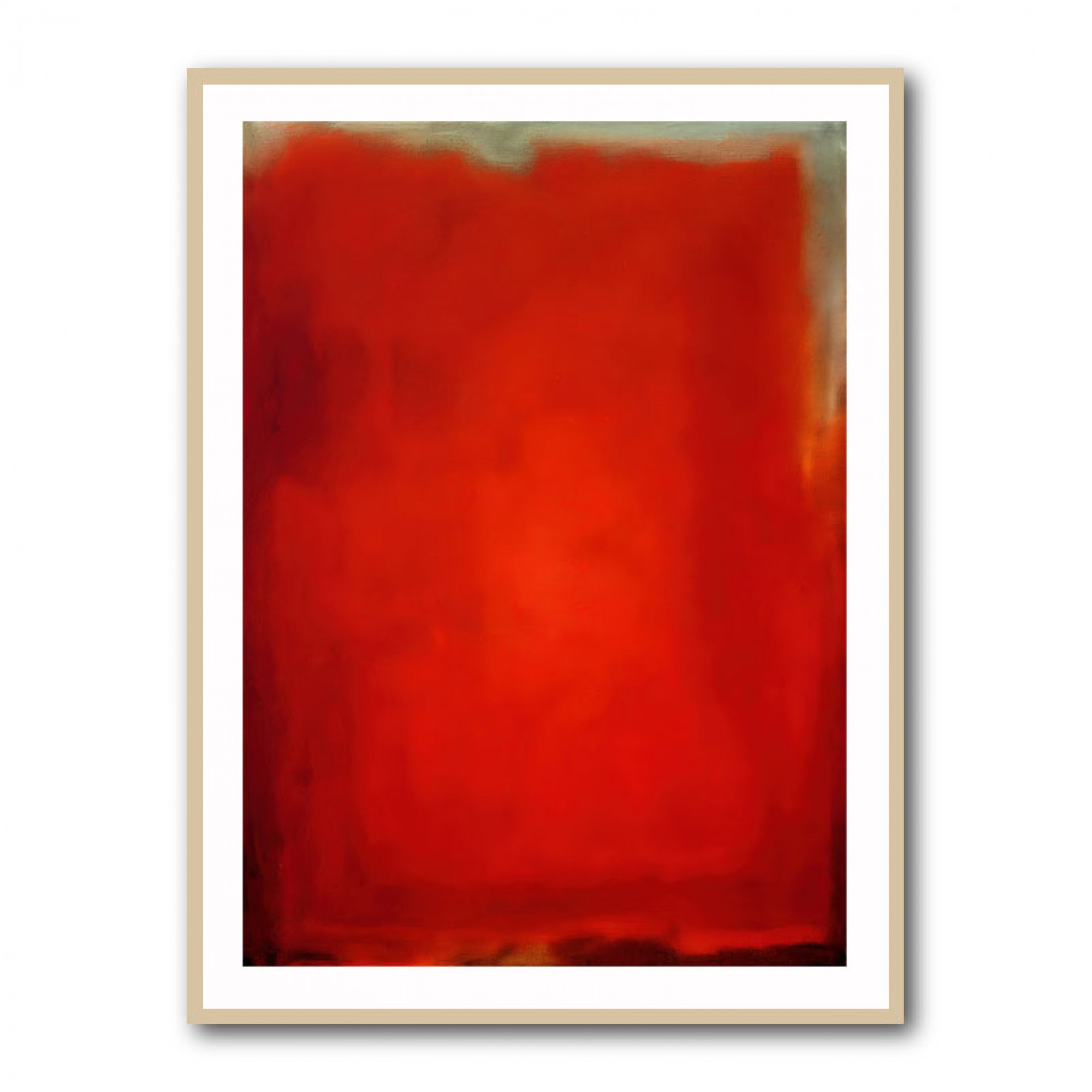Red Abstract Square In Rothko Style Wall Art