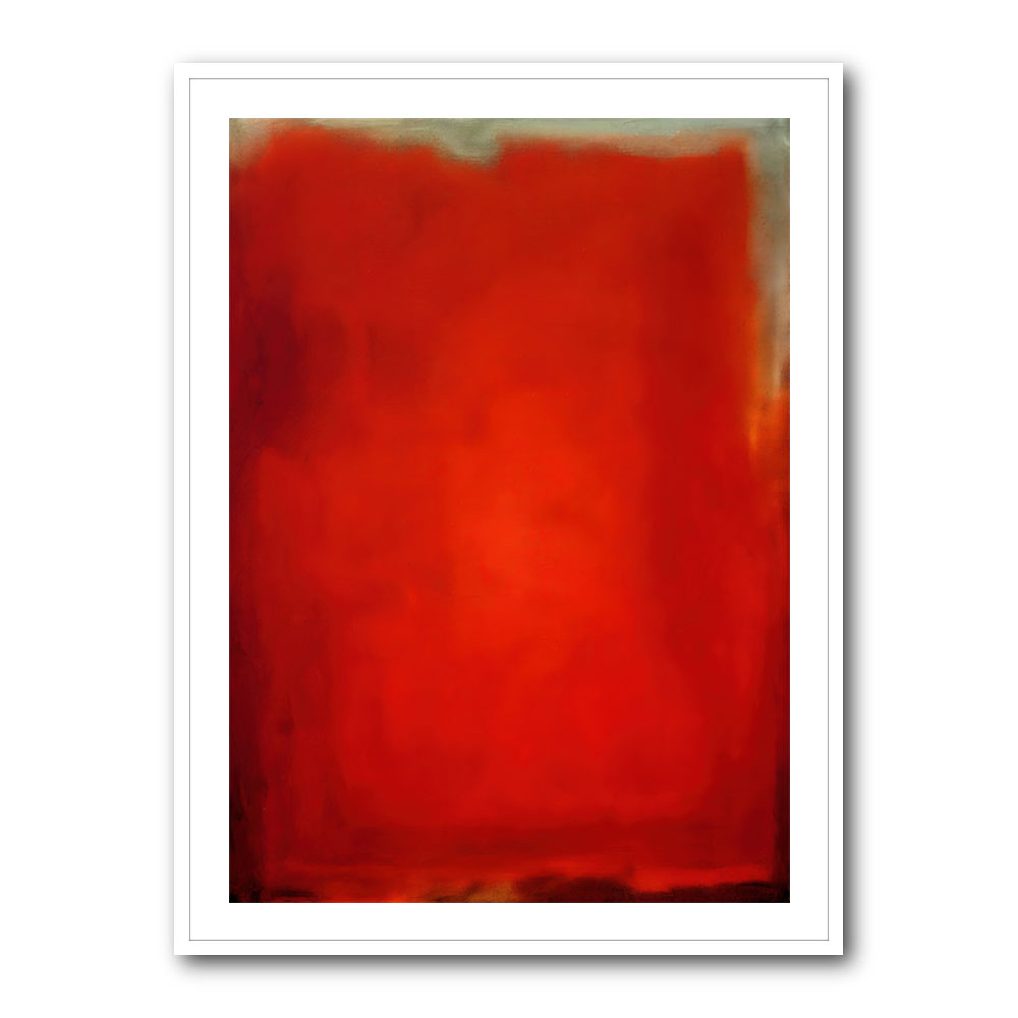 Red Abstract Square In Rothko Style Wall Art