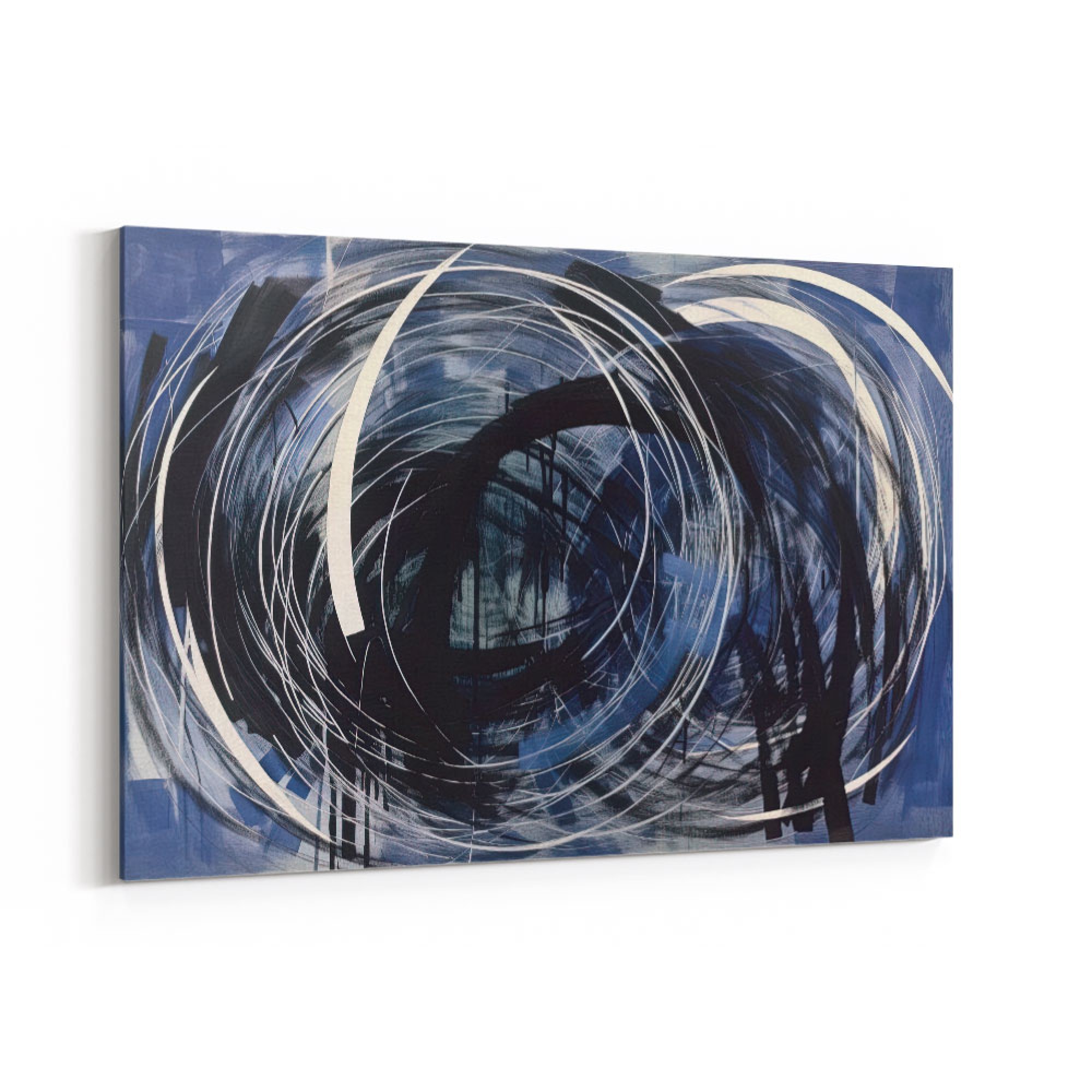 Blue Abstract Circles Wall Art