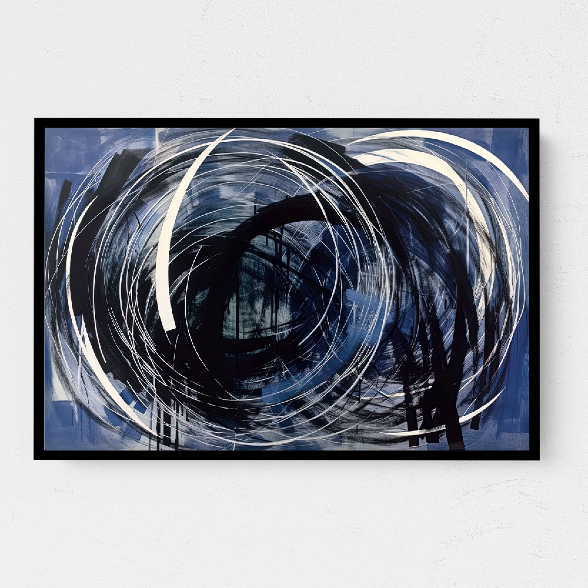 Blue Abstract Circles Wall Art