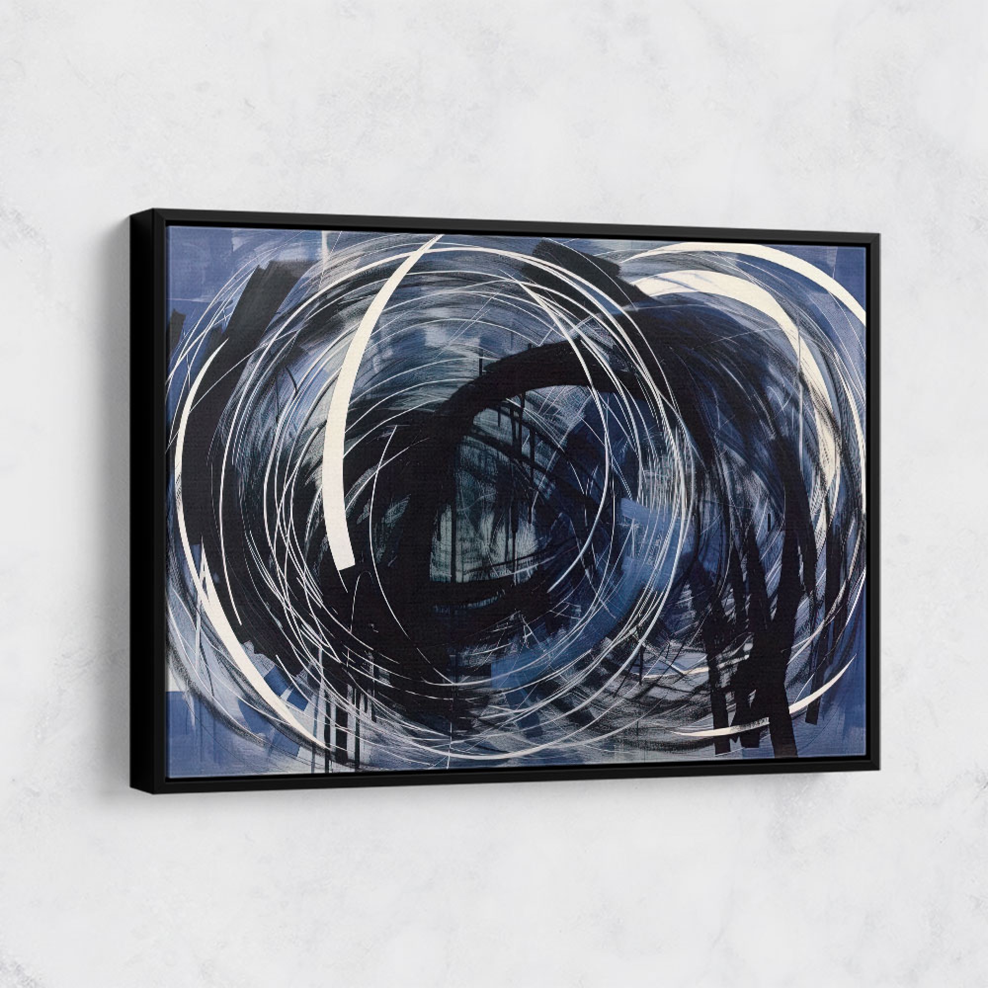 Blue Abstract Circles Wall Art
