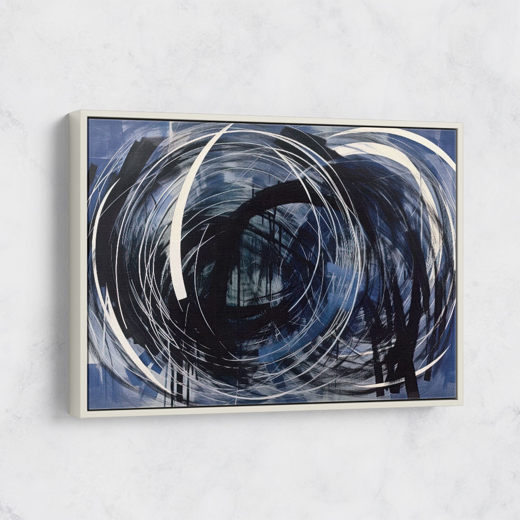 Blue Abstract Circles Wall Art