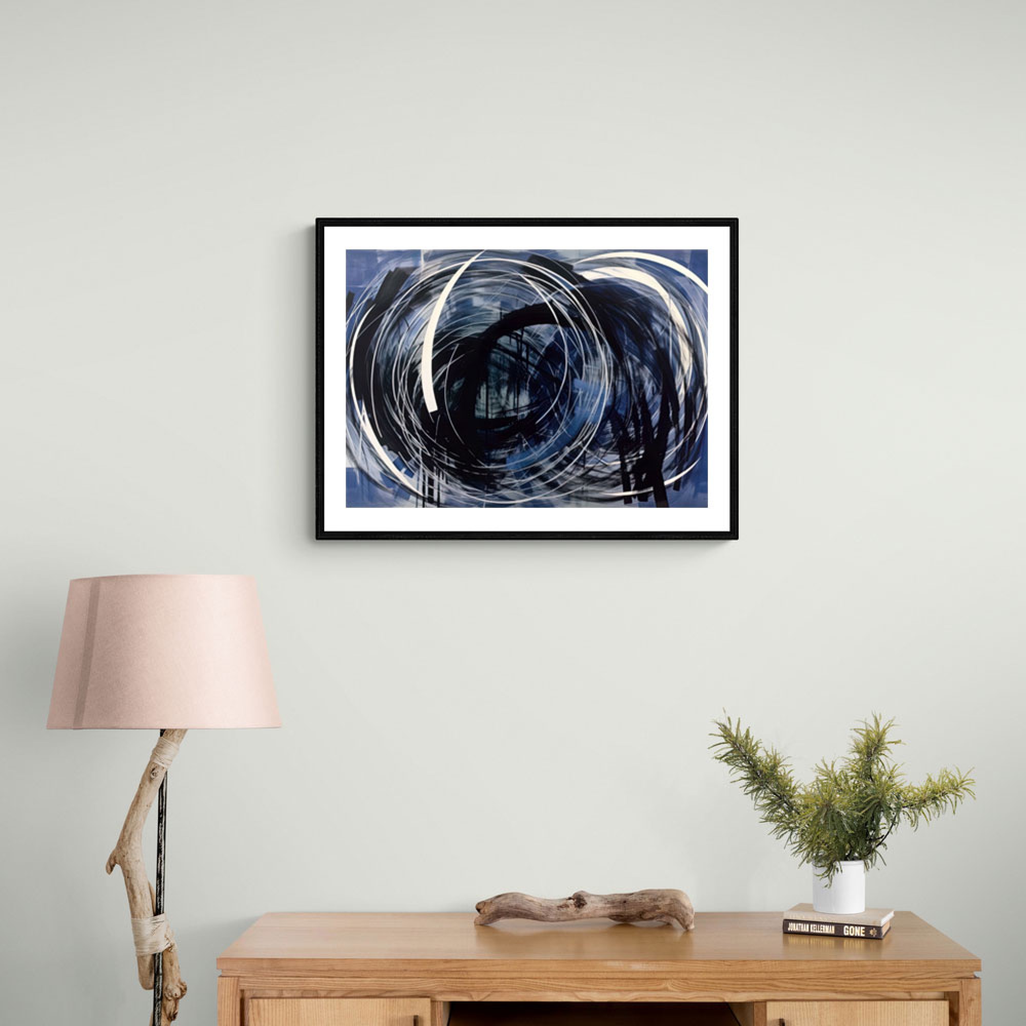 Blue Abstract Circles Wall Art