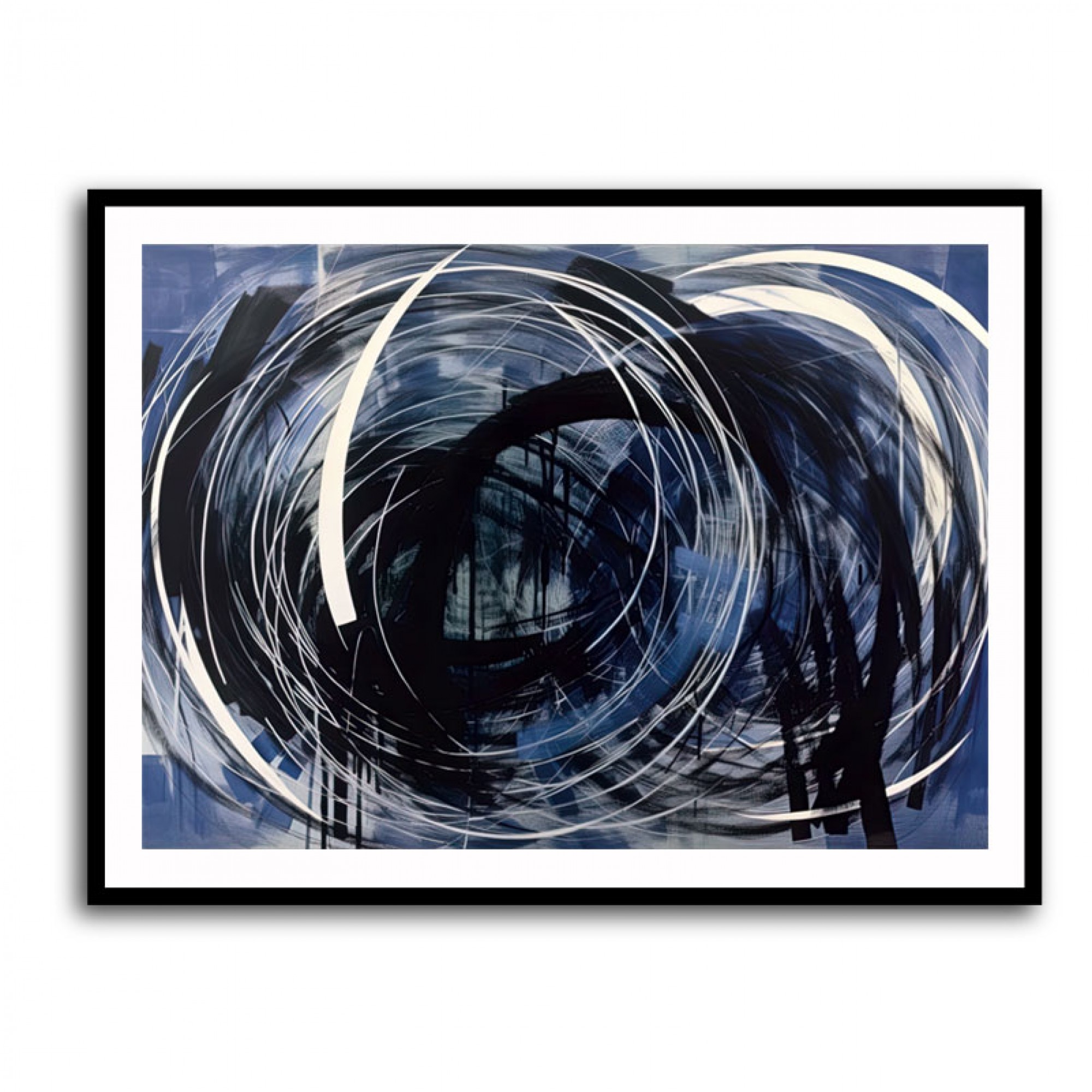Blue Abstract Circles Wall Art