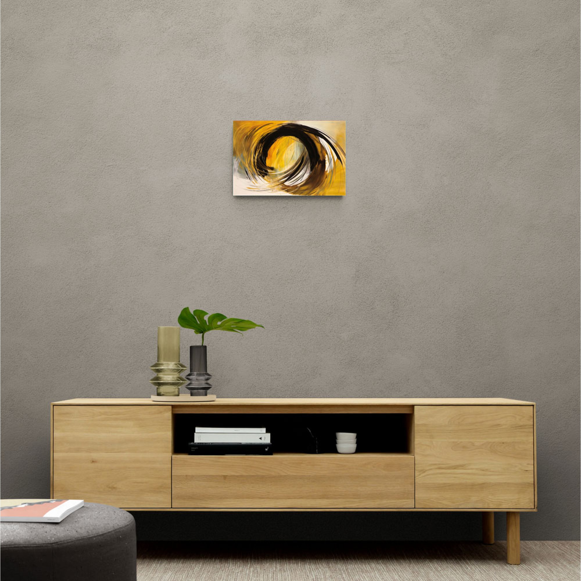 Gold Abstract Circles Wall Art
