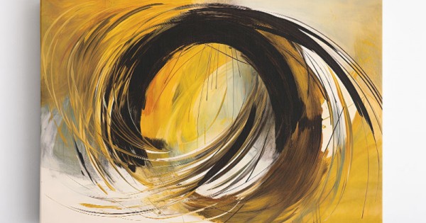 Gold Abstract Circles Wall Art