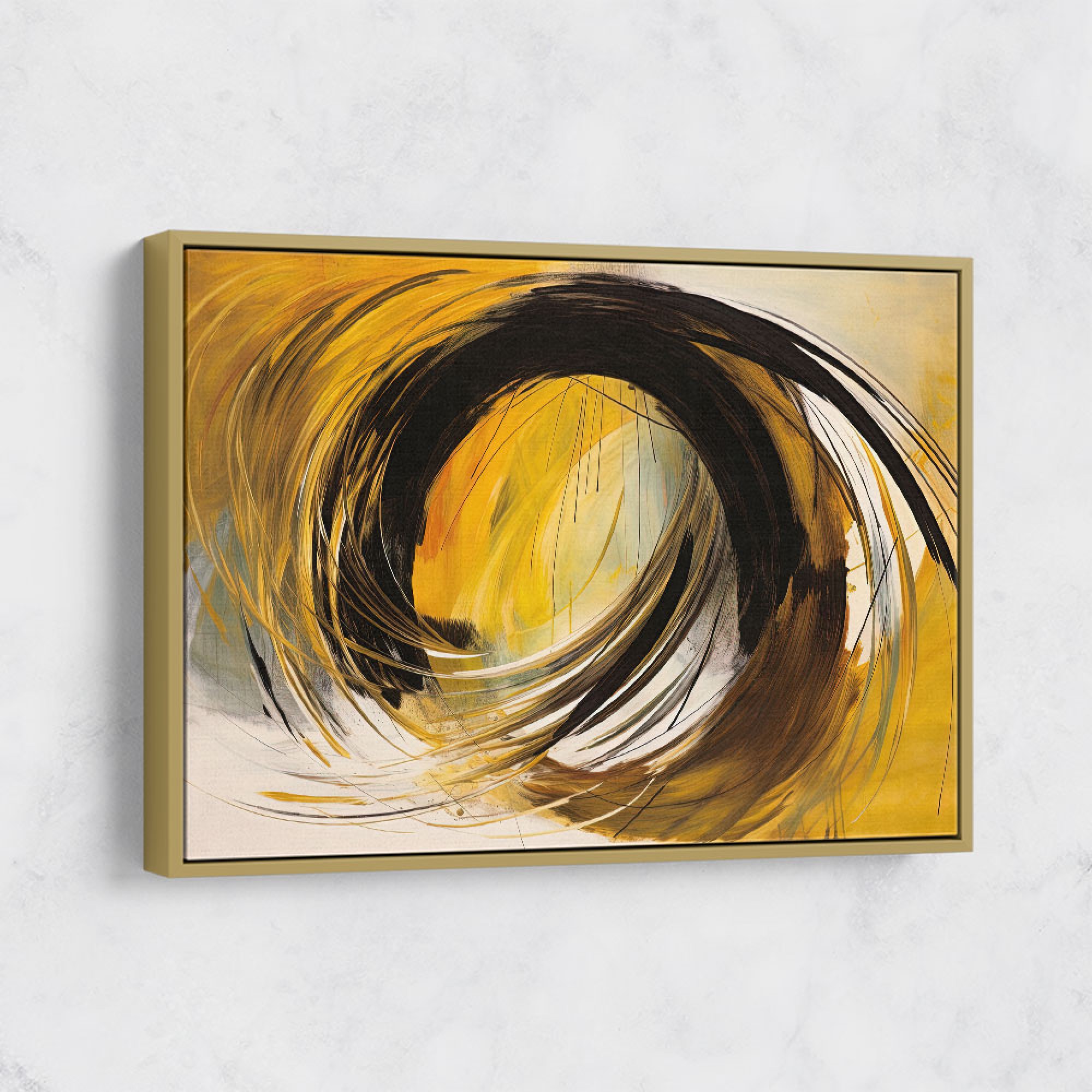 Gold Abstract Circles Wall Art