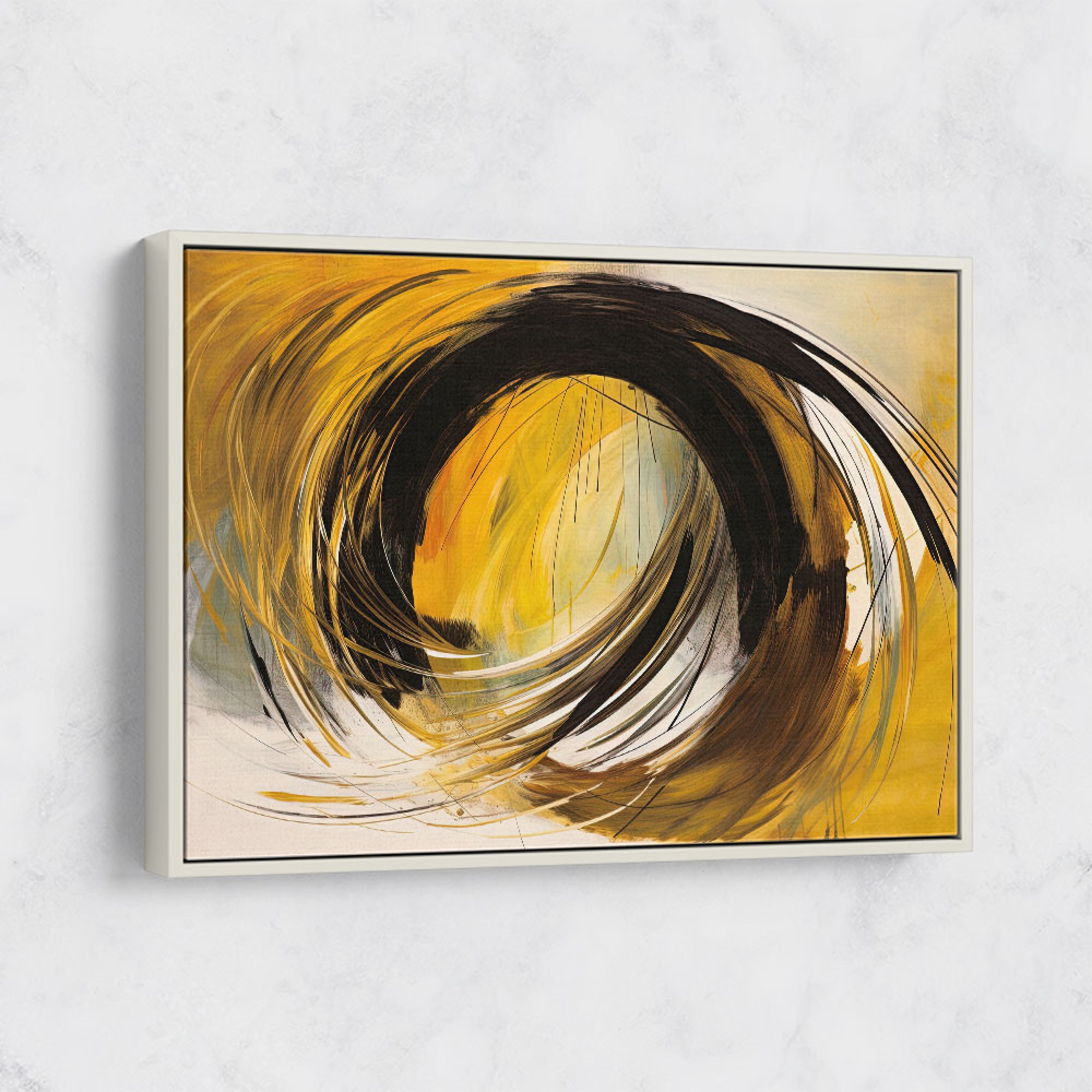 Gold Abstract Circles Wall Art