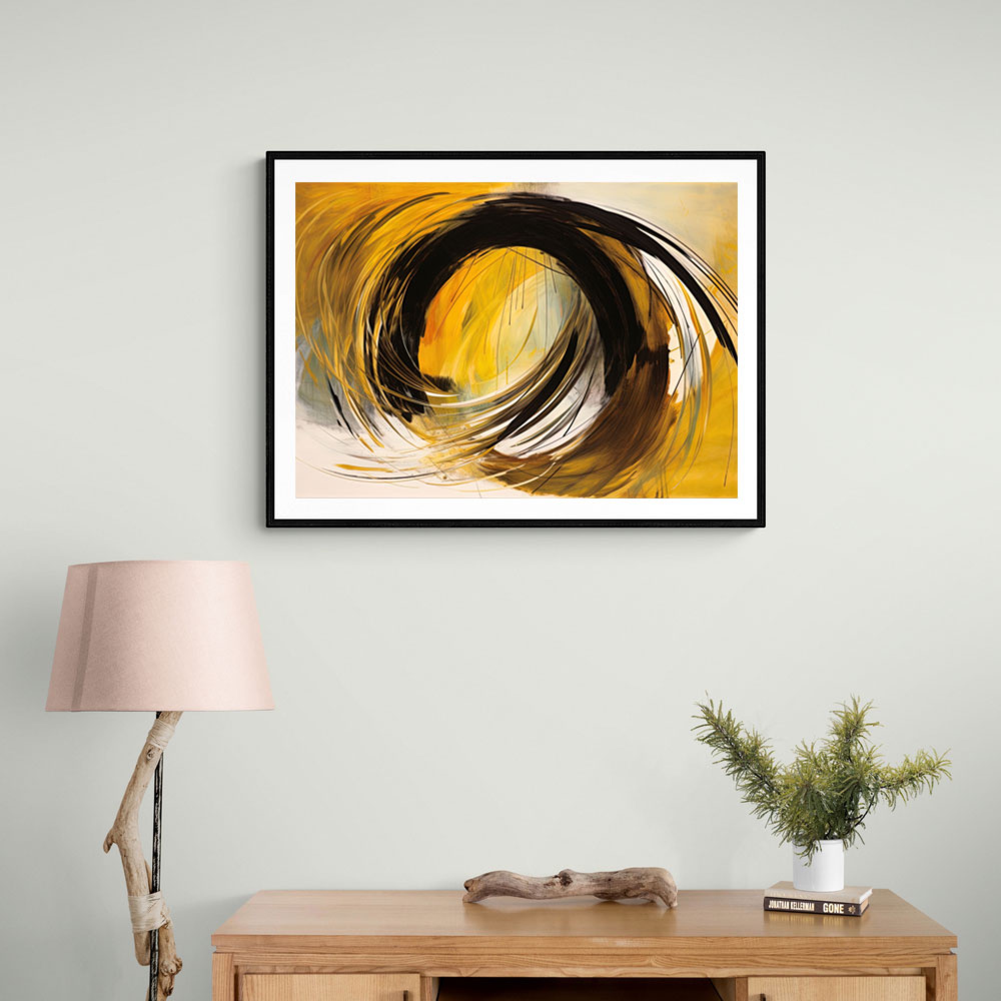 Gold Abstract Circles Wall Art