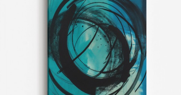 Circles Abstract In Blue Wall Art