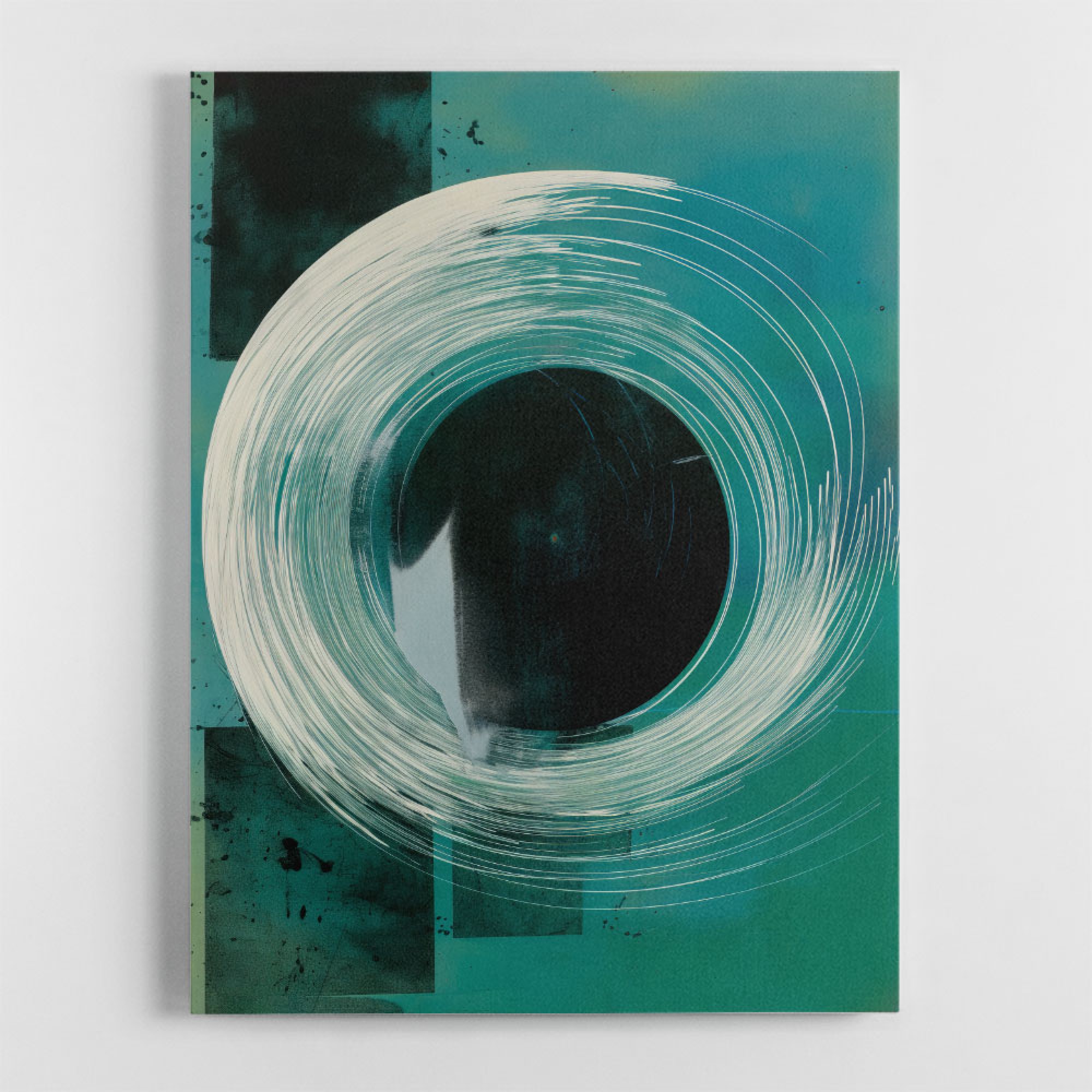 Circles Abstract In Blue 1 Wall Art