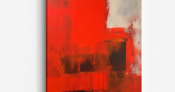 Red Abstract Squares In Rothko Style Wall Art