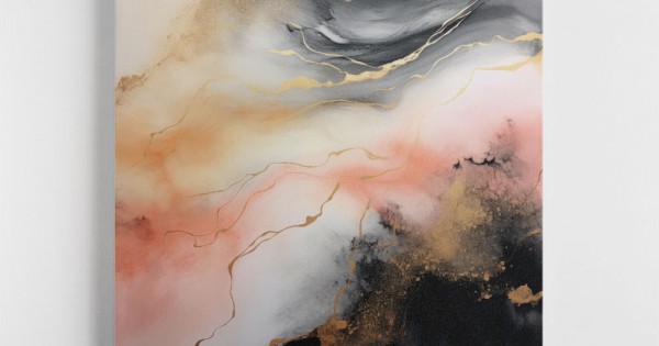 Rose Gold Abstract 6 Wall Art