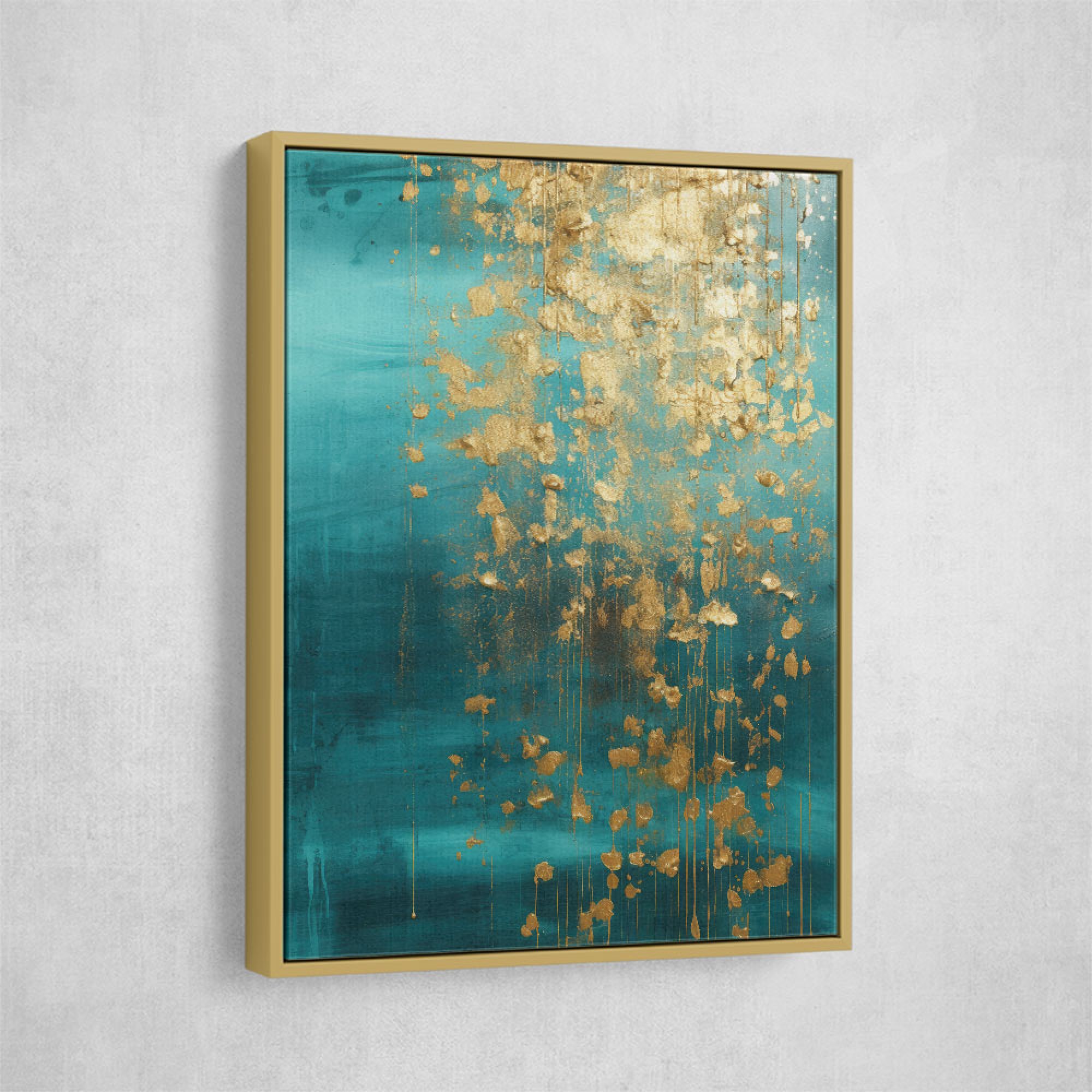 Turquoise & Gold 6 Abstract Wall Art