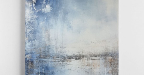 Blue & Silver Abstract Wall Art