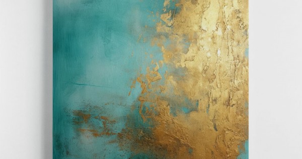Turquoise & Gold 16 Abstract Wall Art