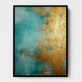 Turquoise & Gold 16 Abstract Wall Art