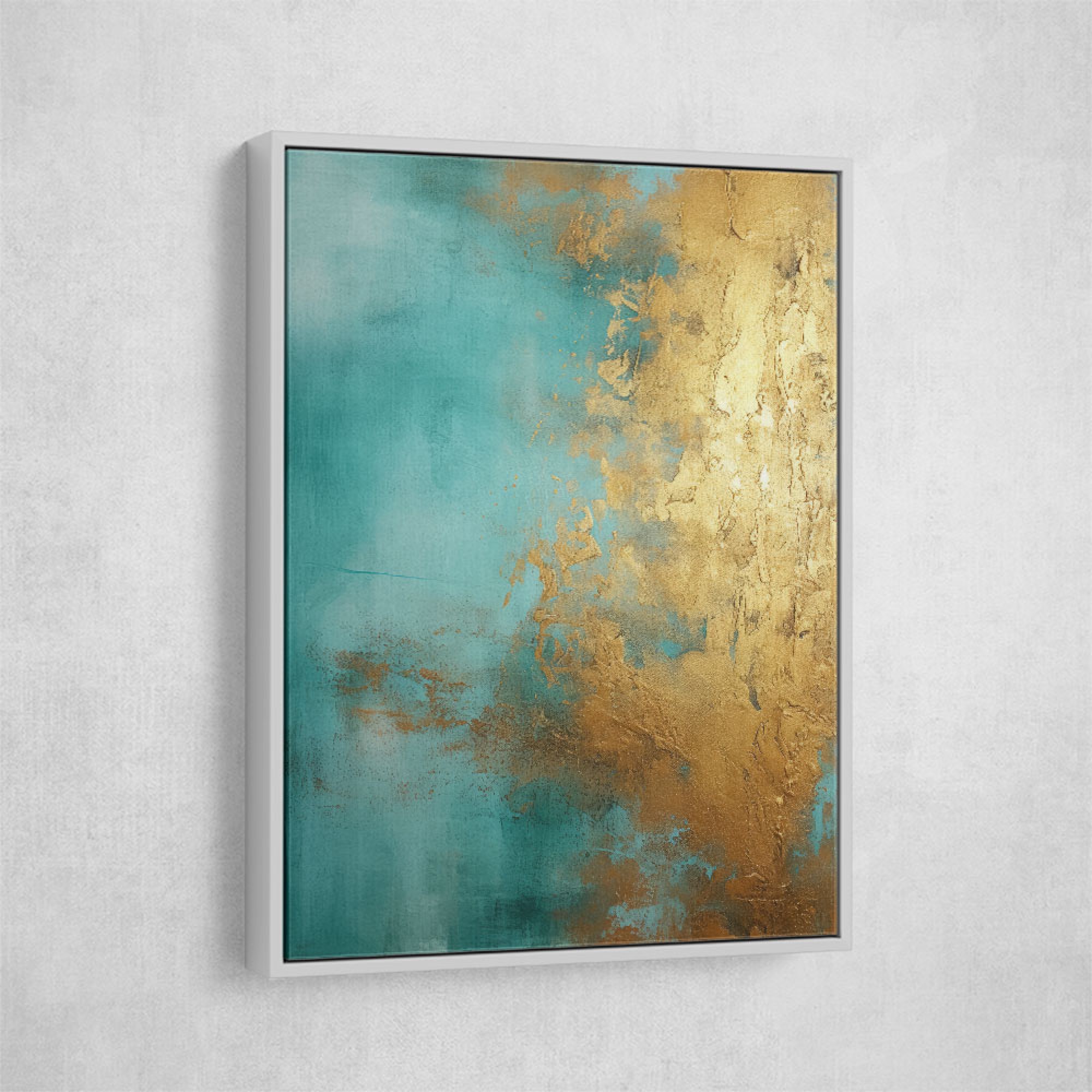 Turquoise & Gold 16 Abstract Wall Art