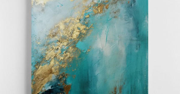Turquoise & Gold 17 Abstract Wall Art