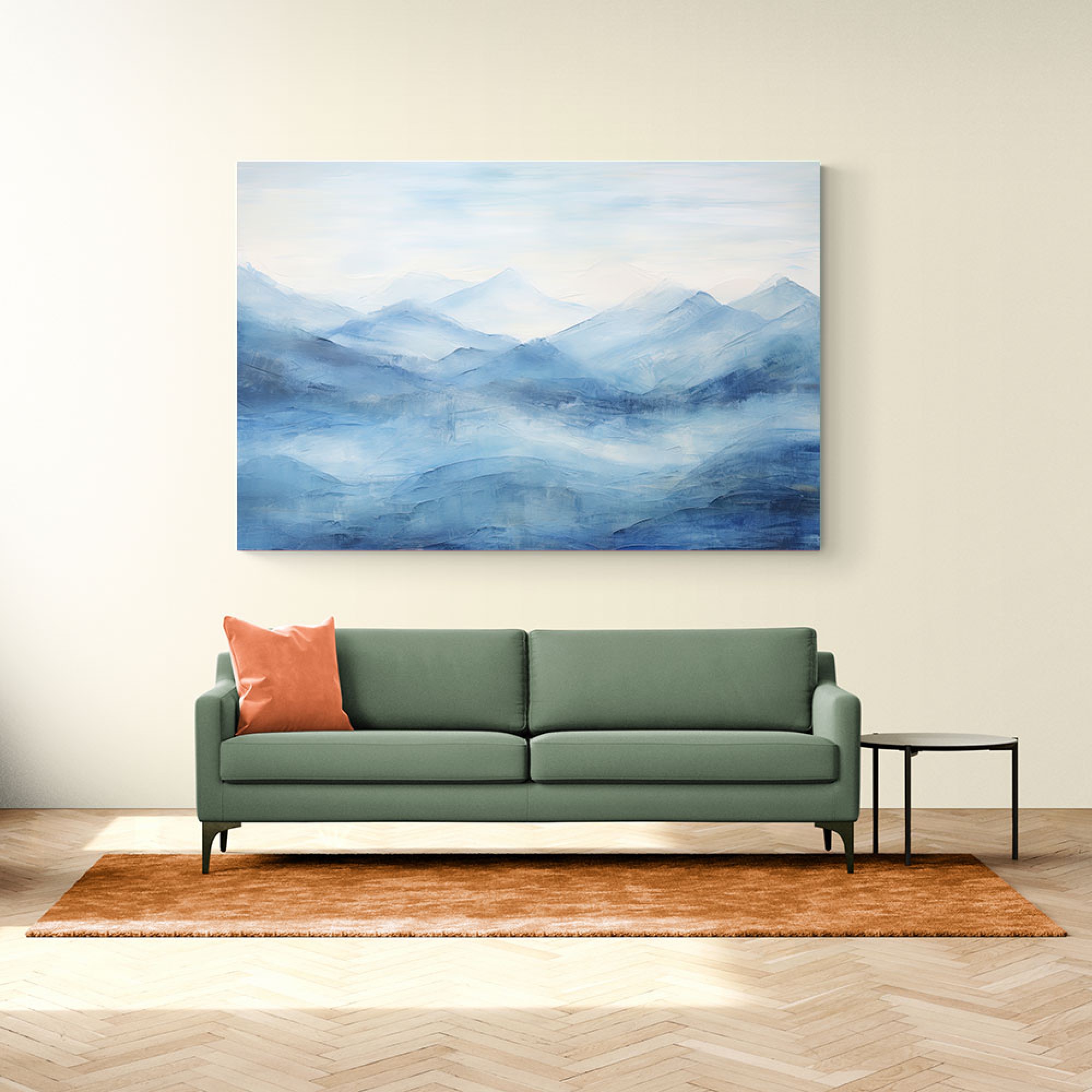 Mountains Blue Abstract Wall Art