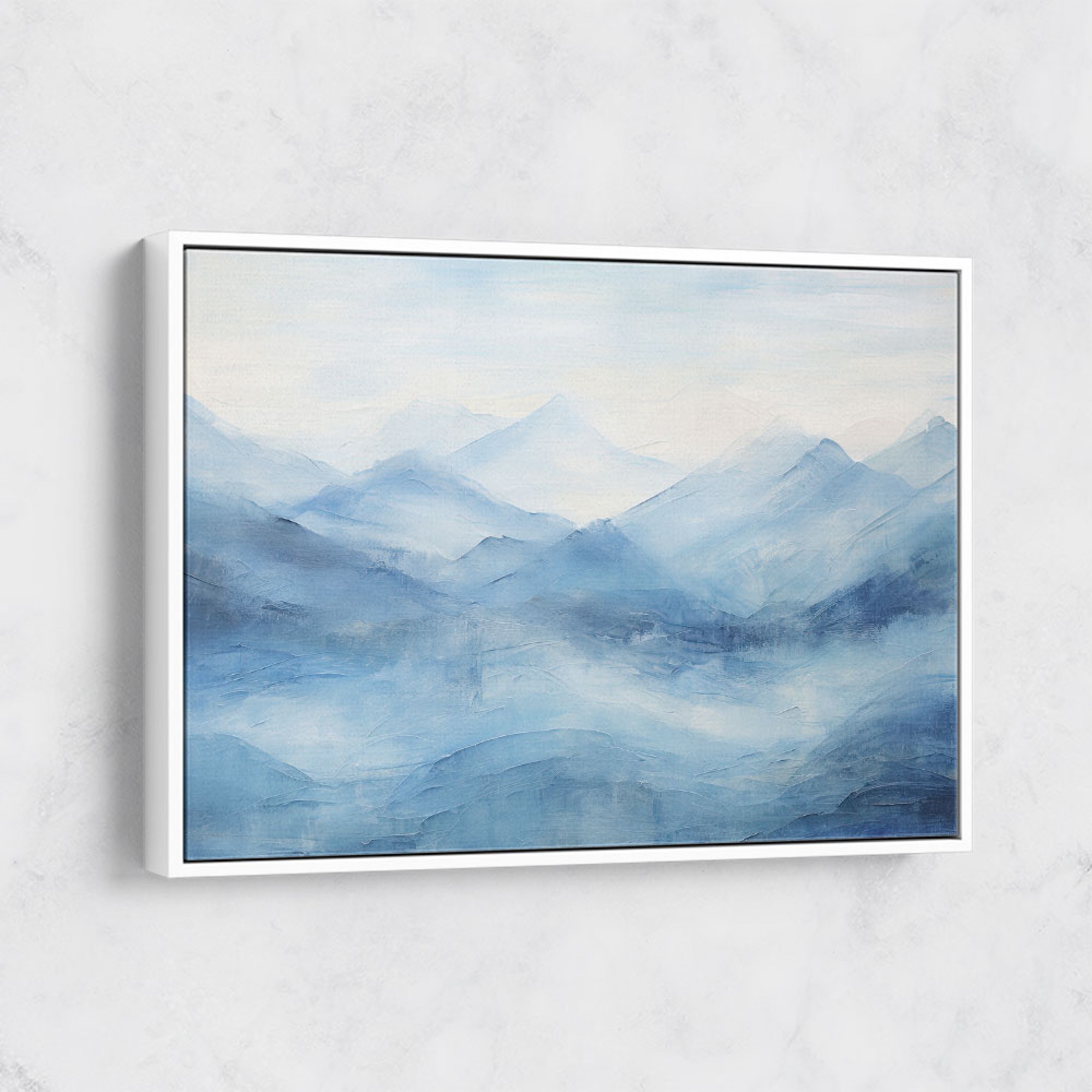 Mountains Blue Abstract Wall Art