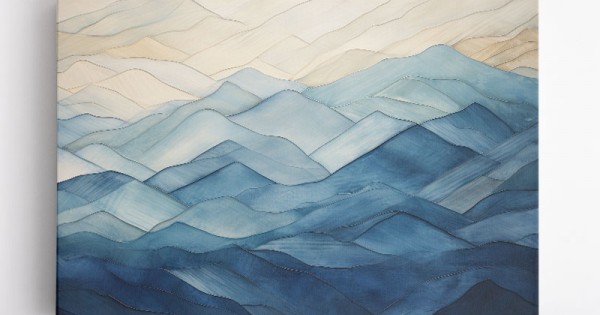 Mountains Blue Abstract 1 Wall Art