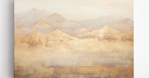 Gold Mountains Abstract 3 Wall Art