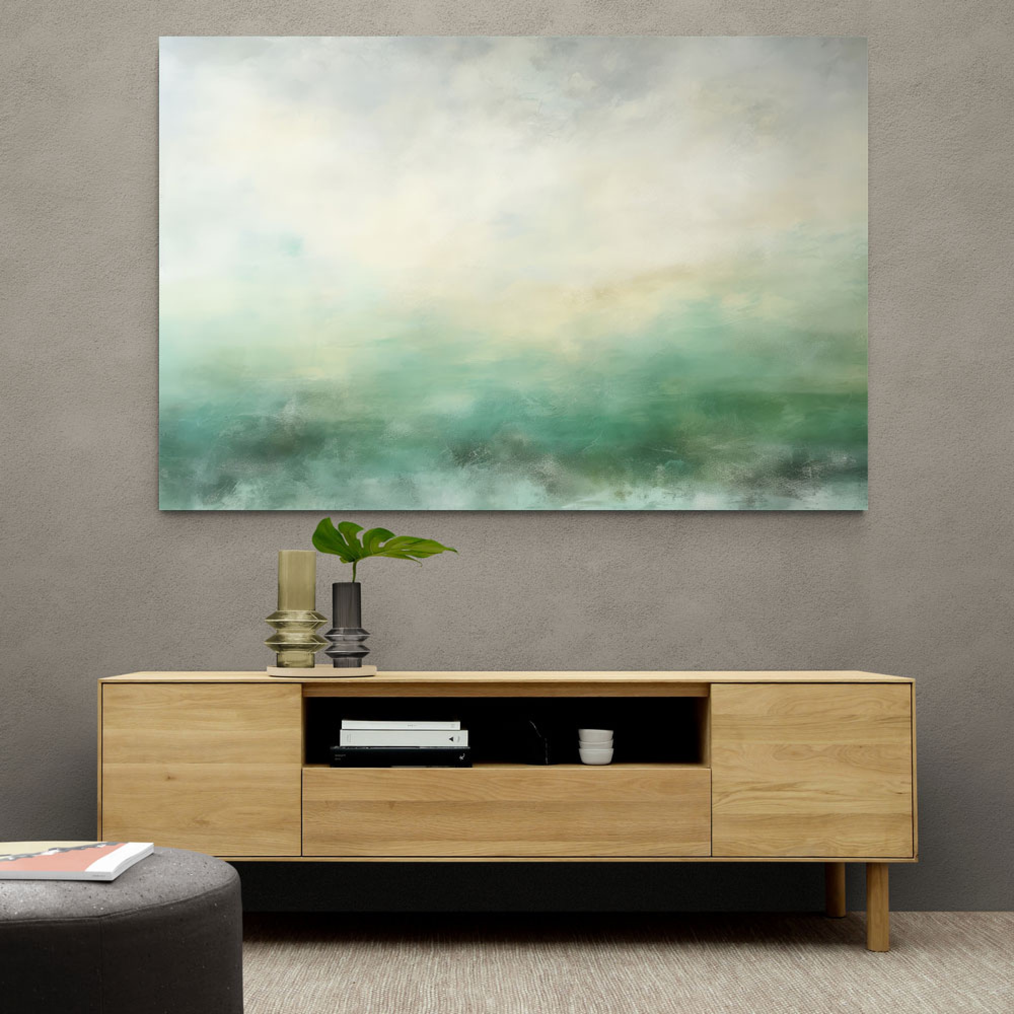 Seascape Green Abstract Wall Art