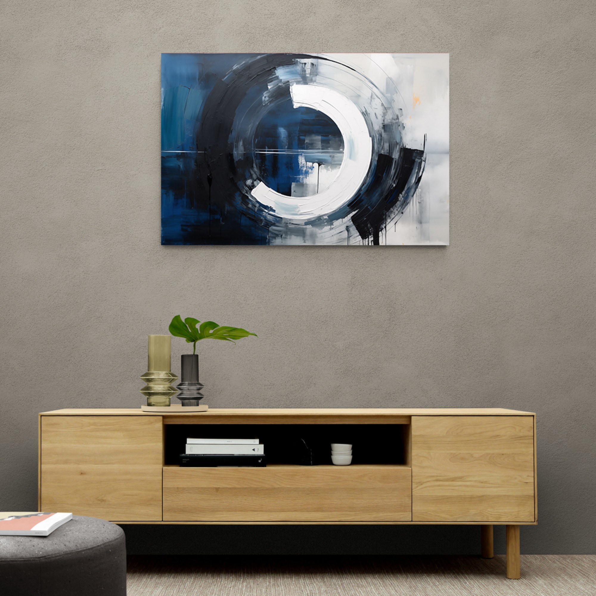 Blue Circle 5 Abstract Wall Art