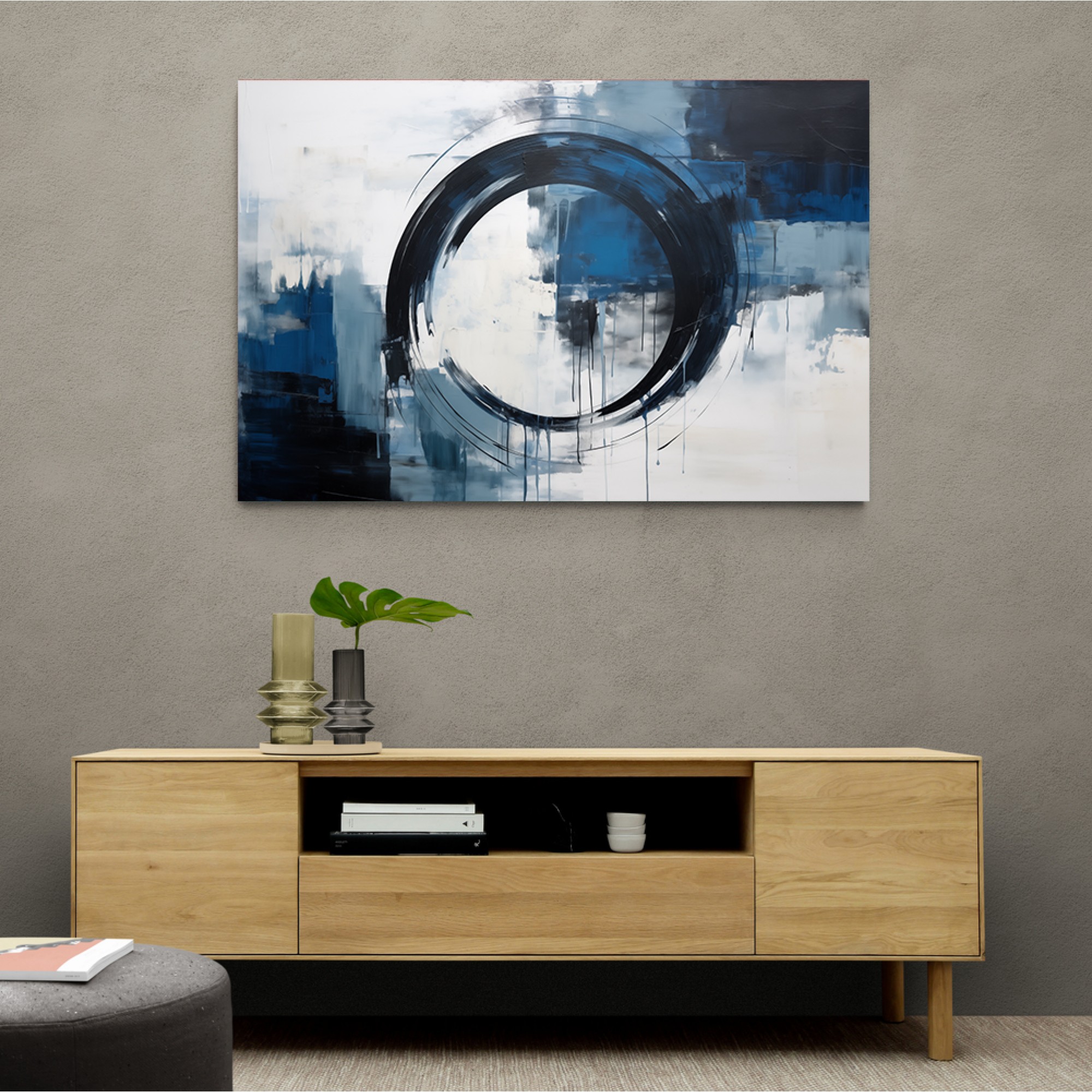 Blue Circle 7 Abstract Wall Art