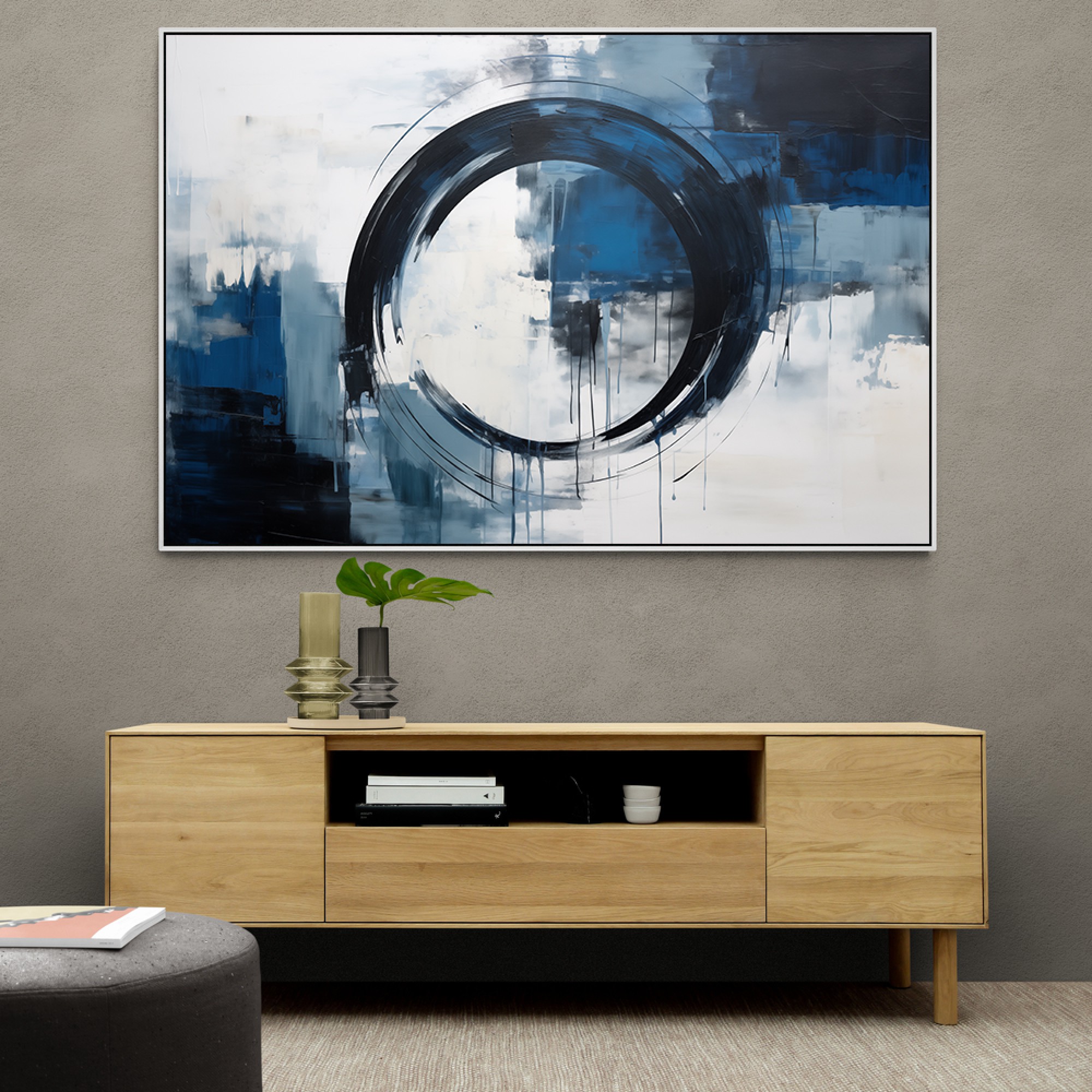 Blue Circle 7 Abstract Wall Art