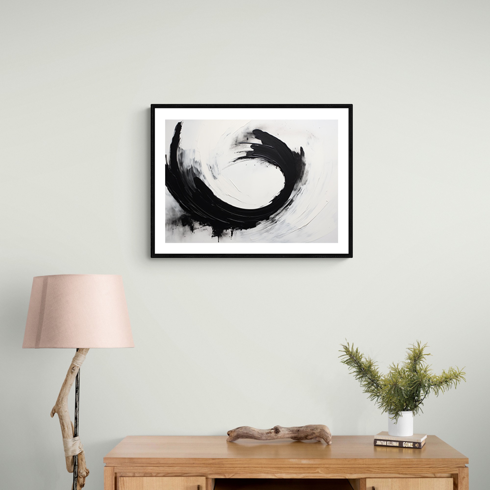 Black Circle 15 Abstract Wall Art