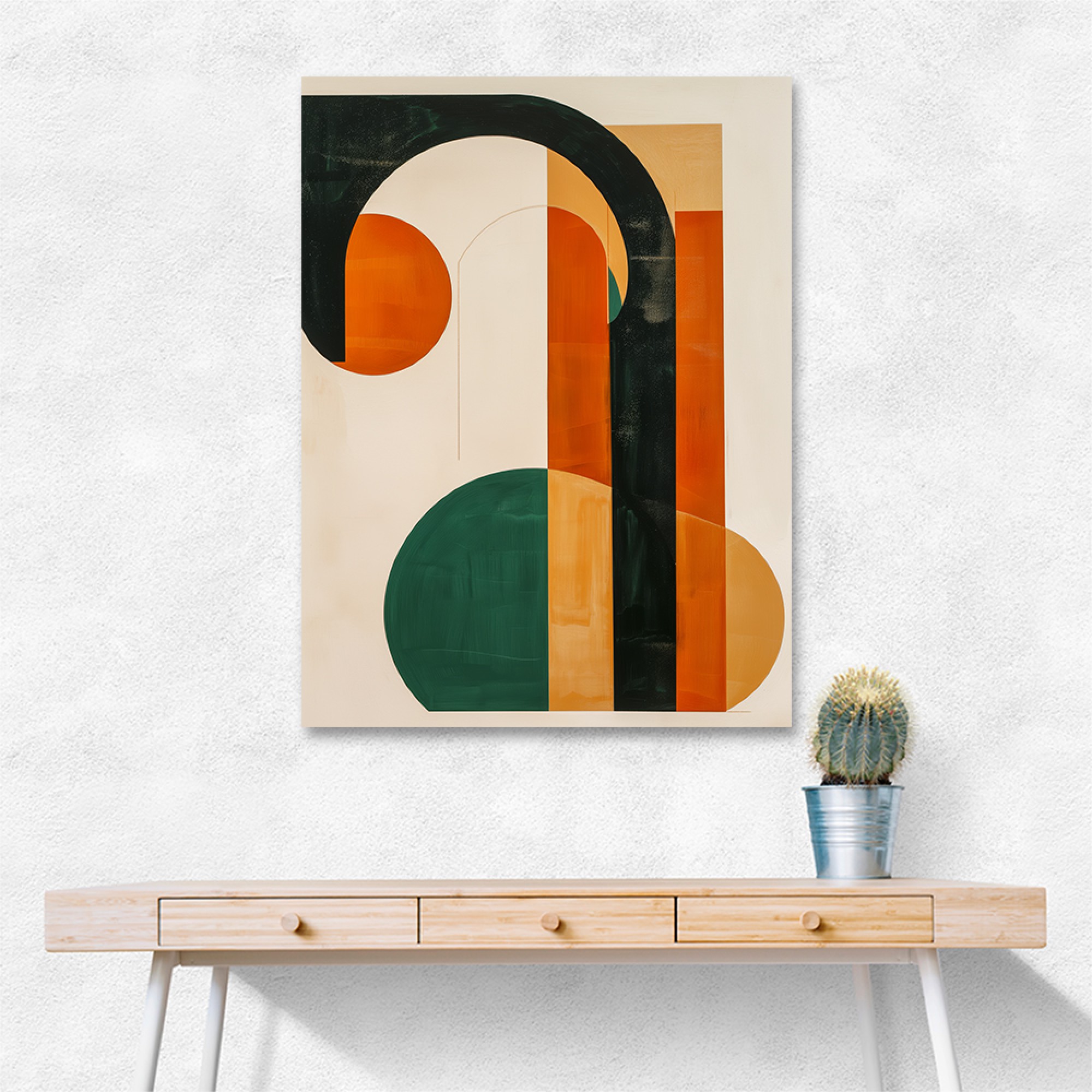 Minimalist Vintage Geometric Shapes Wall Art