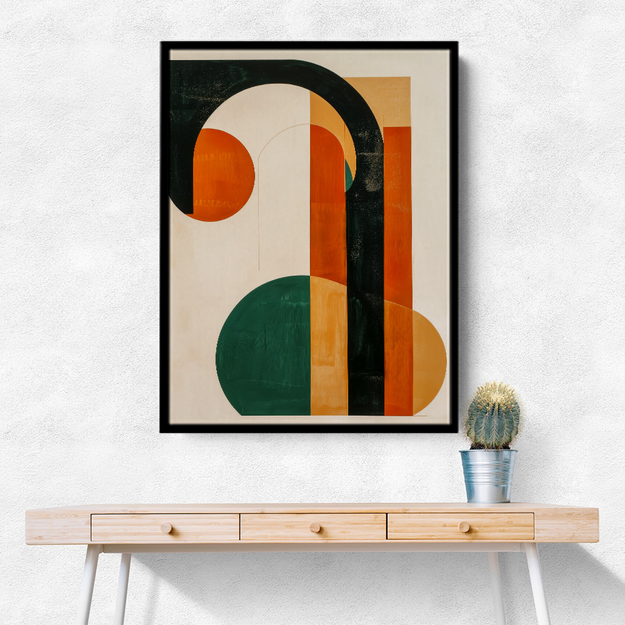 Minimalist Vintage Geometric Shapes Wall Art