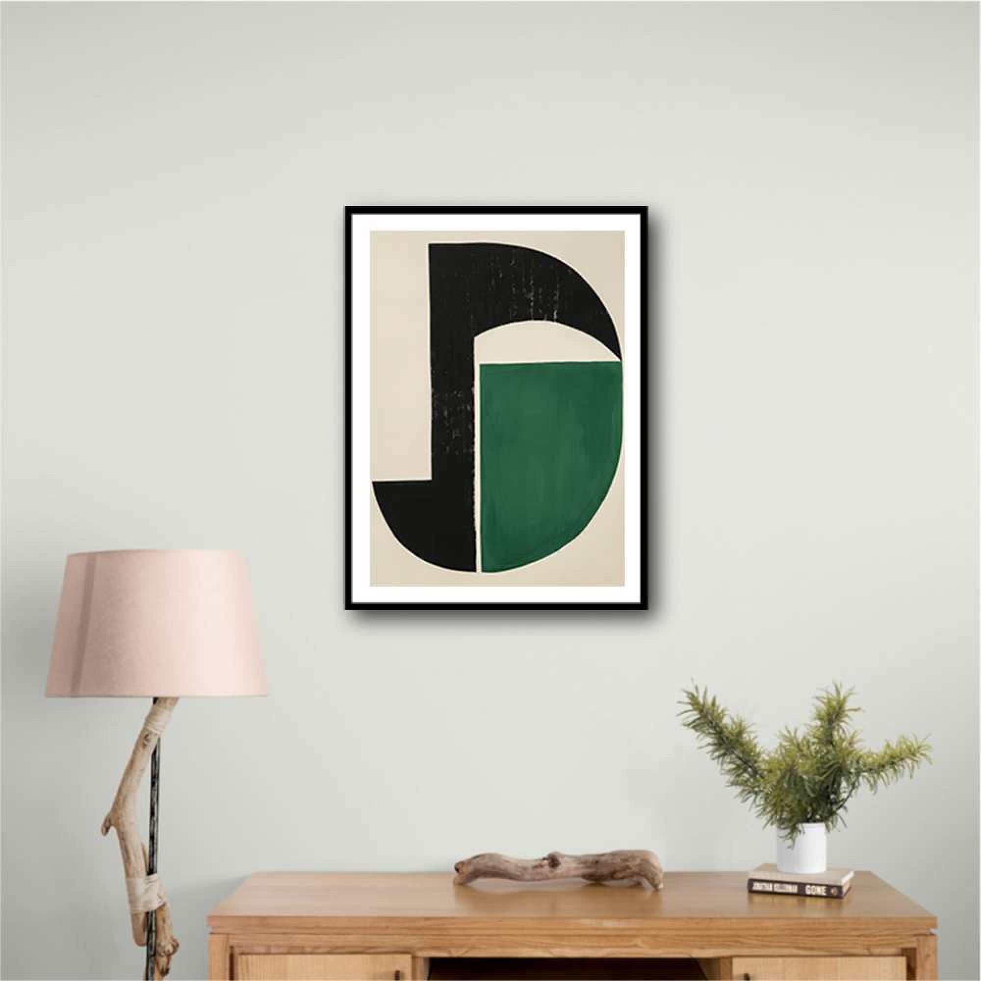Minimalist Green Vintage Geometric Shapes 16 Wall Art